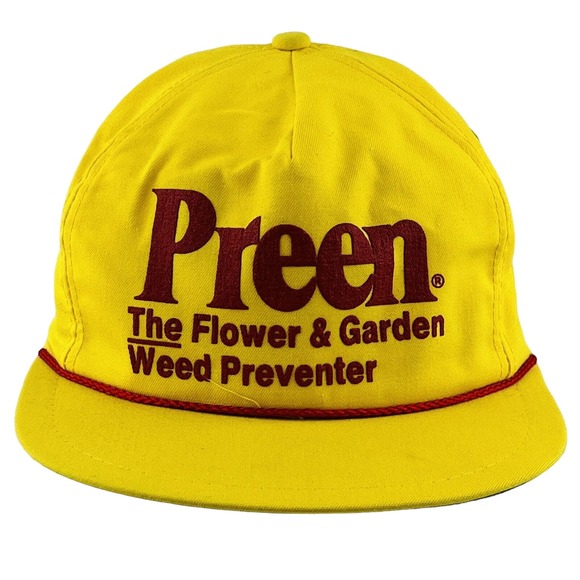 K-Brand | Accessories | Vtg Preen Logo Hat Yellow Red Rope Flower ...